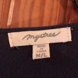 Mystree | Tops | Anthropologie Mystee Navy Blue And Lace Trimmed | Poshmark